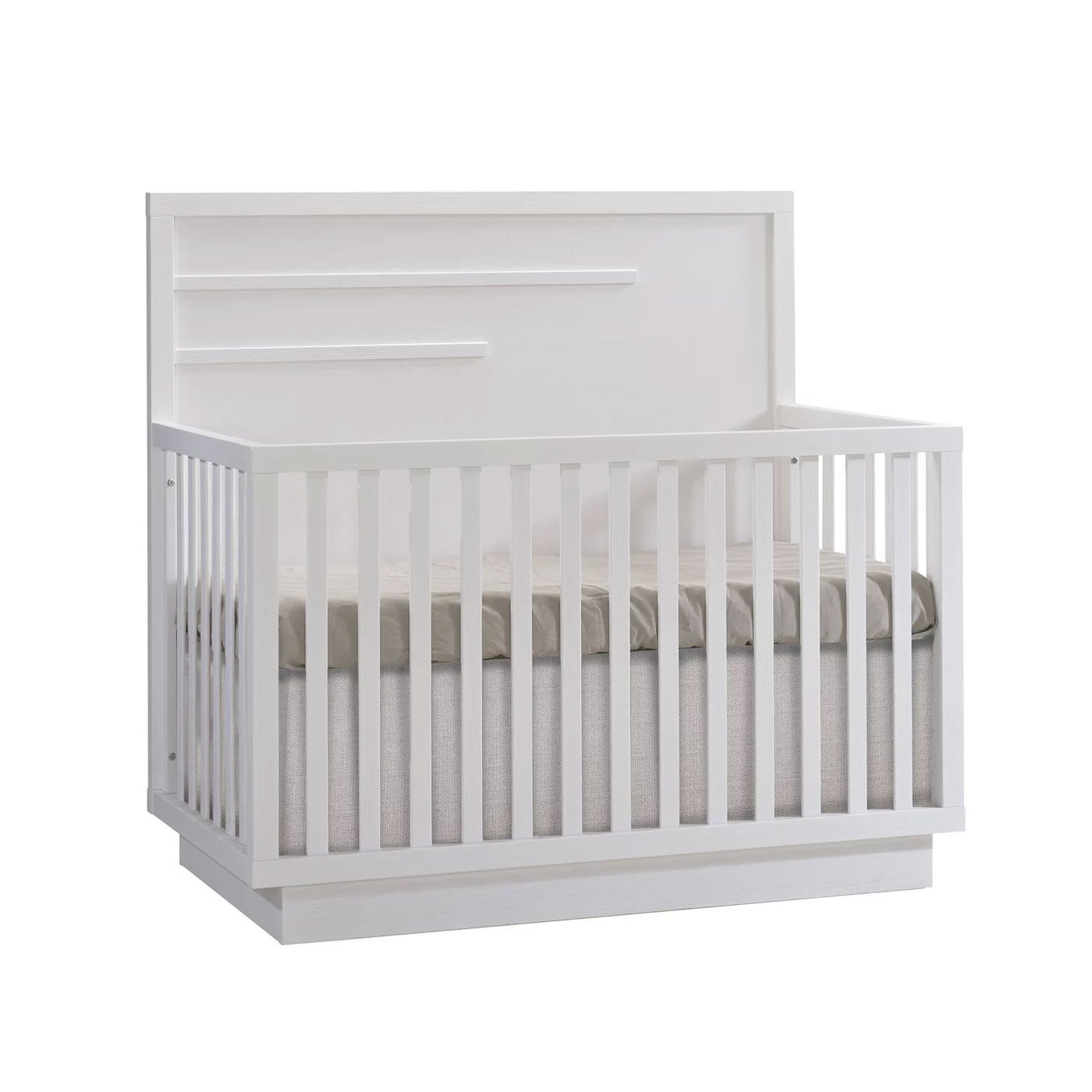 Natart - Como - 4-in-1 Convertible Crib with horizontal molding - Whit ...